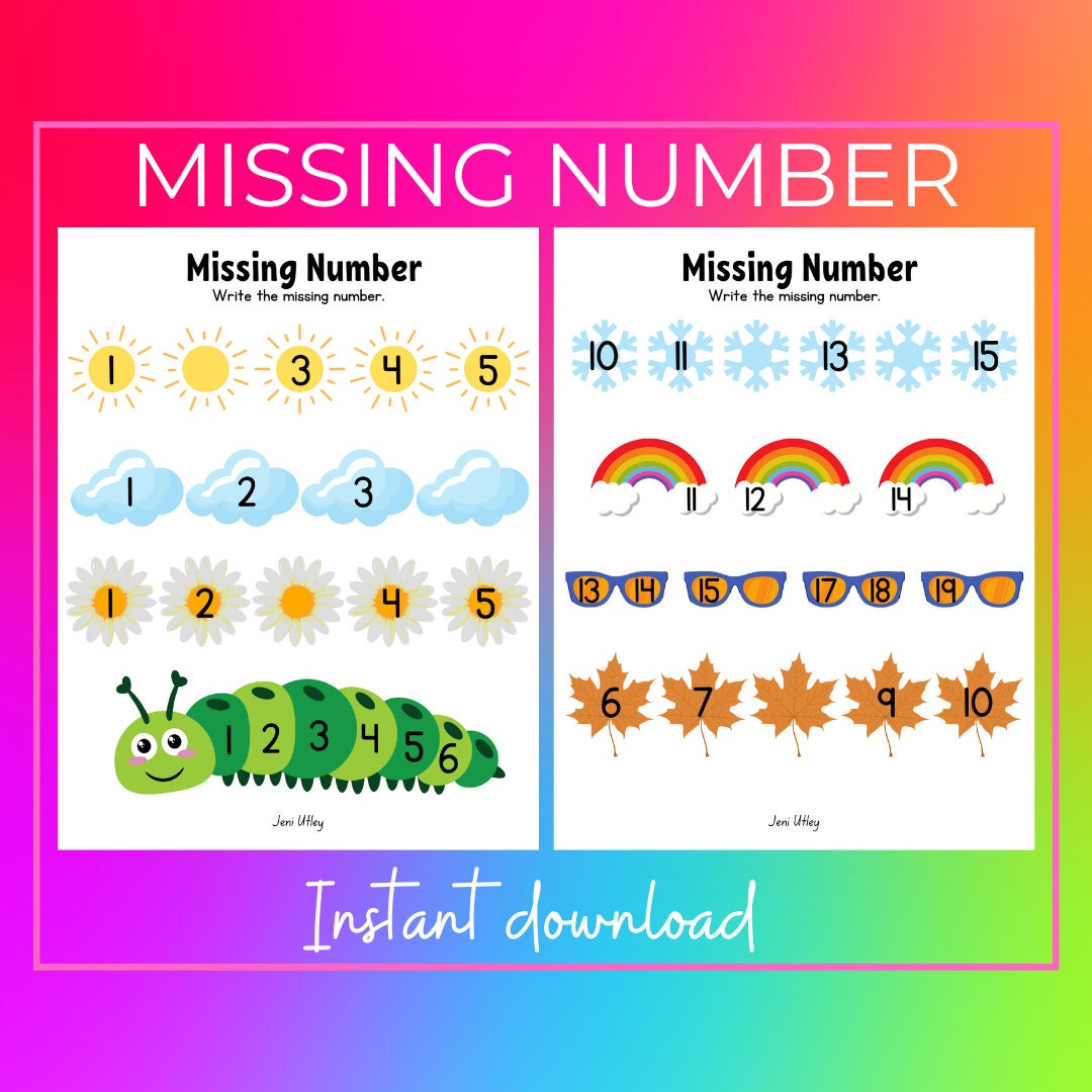 Numbers and Counting Number Practice Preschool Numbers - Etsy