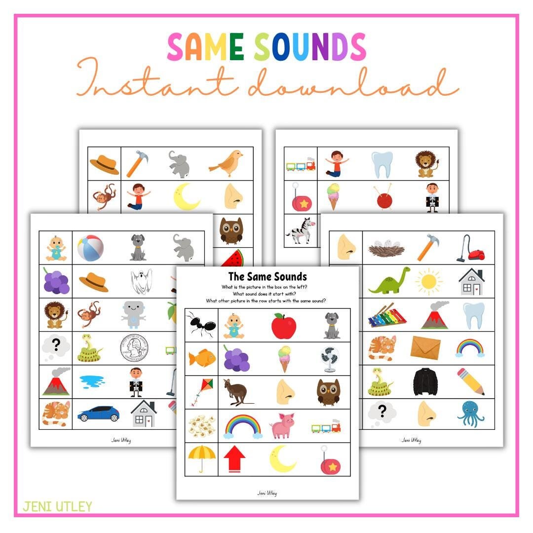 Learning Sounds Activity | Preschool Reading (digital Download) - Etsy