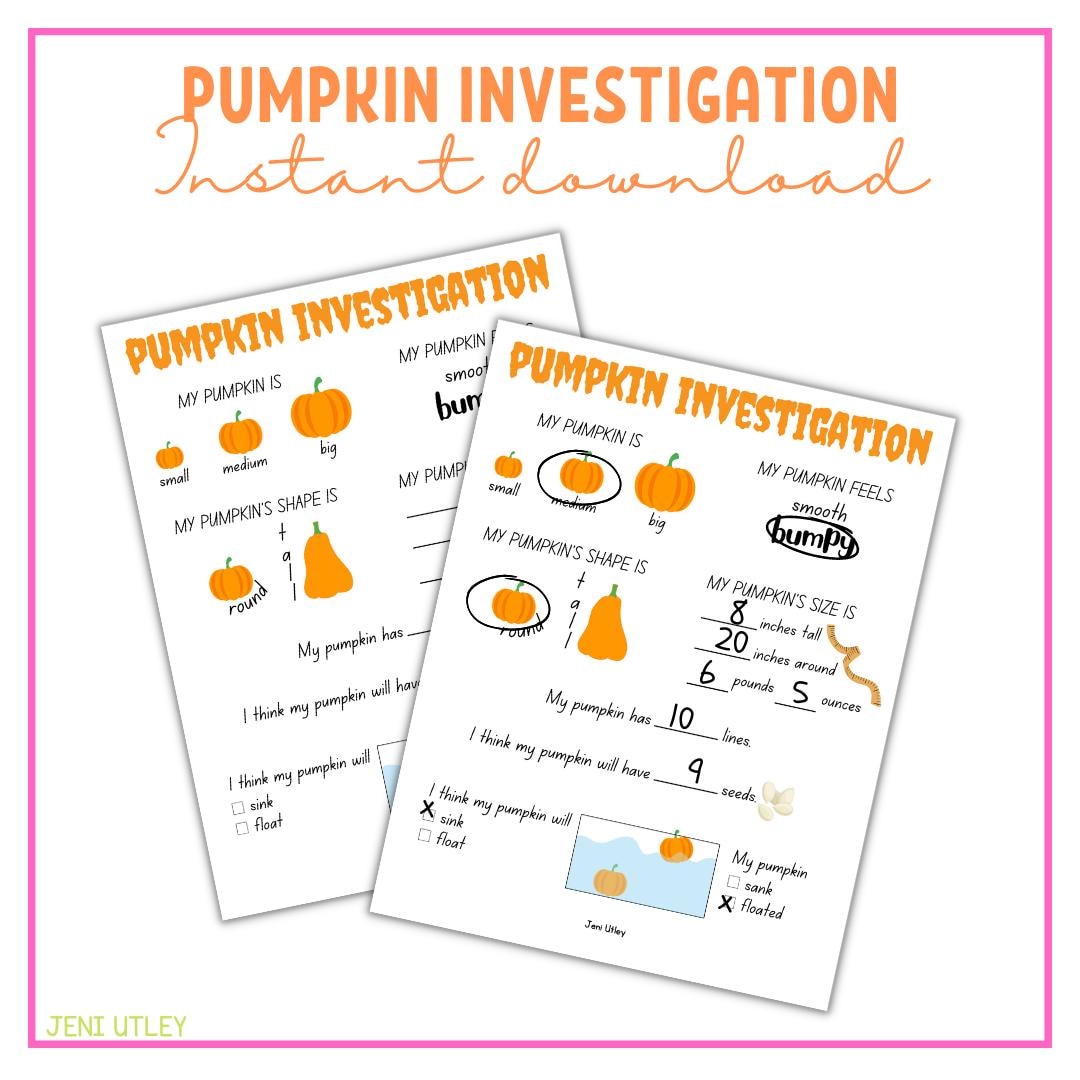 Pumpkin Investigation | Halloween | Fall | Homeschool | Preschool ...