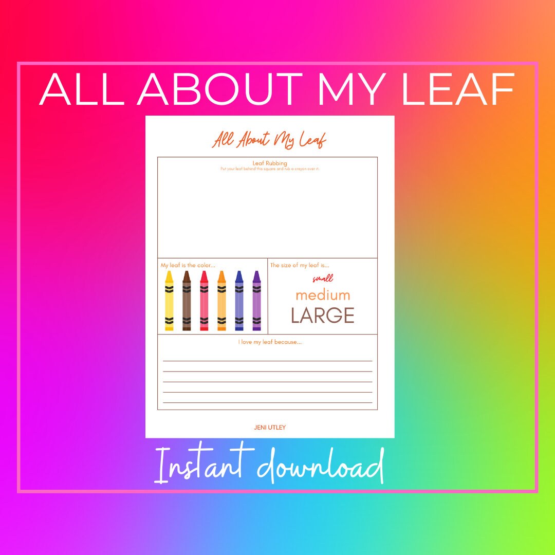 All About My Leaf | Fall Learning Activities | Unit Study | Autumn ...