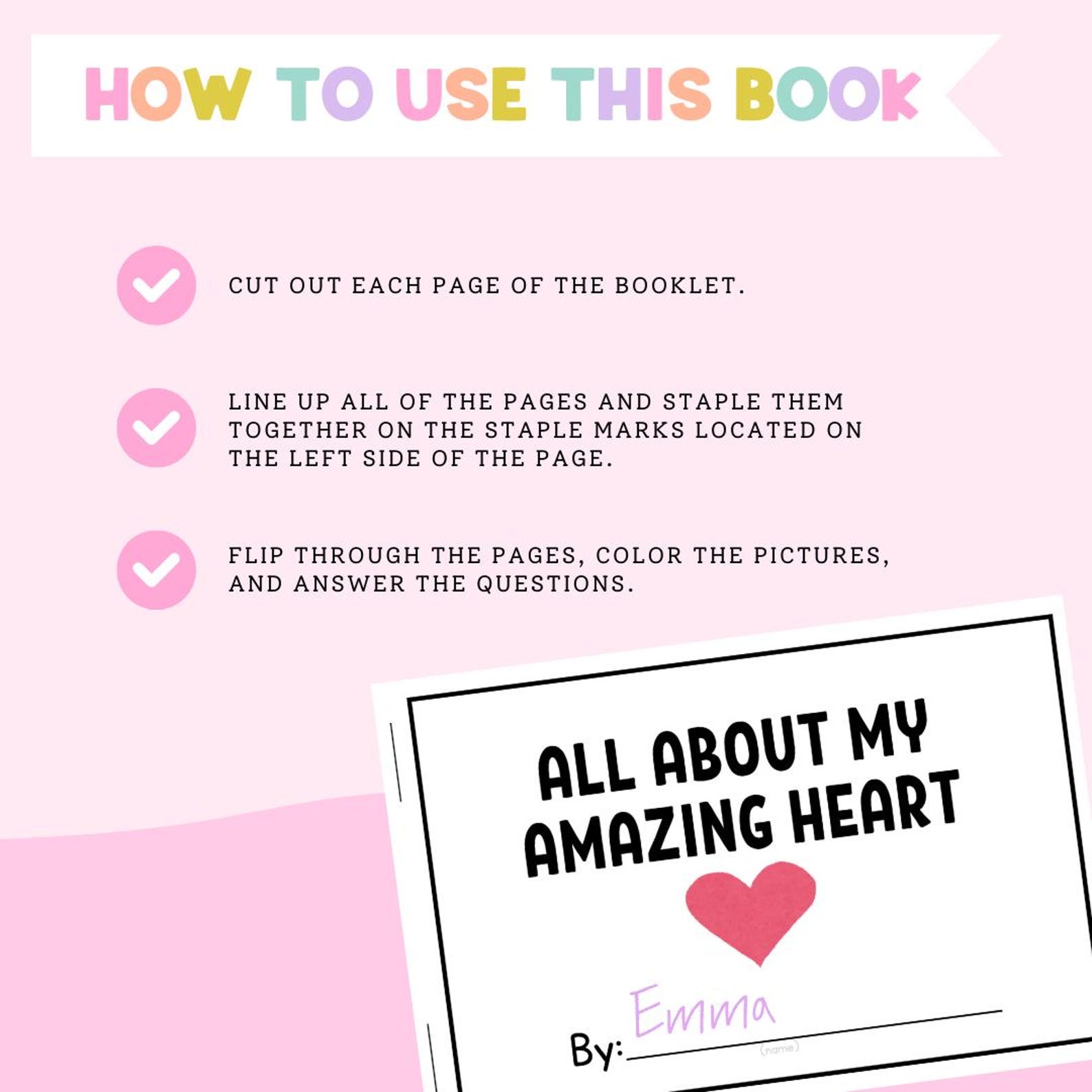 Heart Activity Booklet for Kids | Preschool Science (PDF) - Etsy