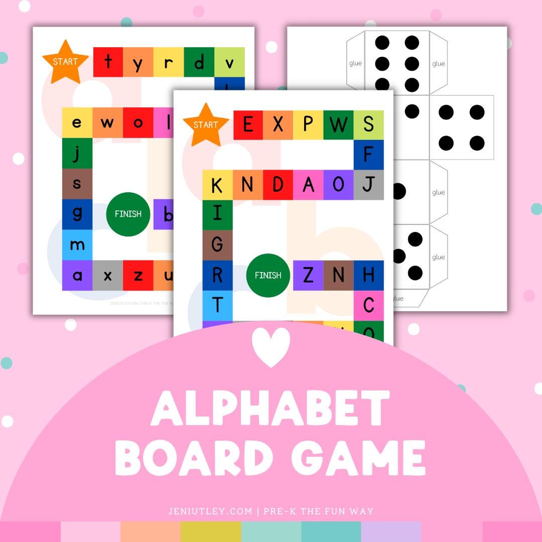 Alphabet Board Game for Preschool Learning | Uppercase Lowercase ...