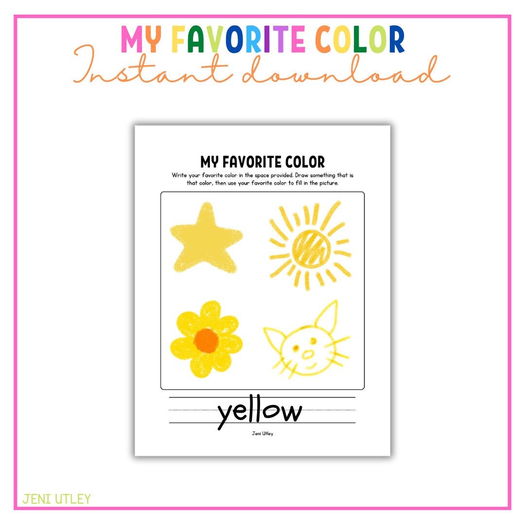 My Favorite Color Worksheet for Preschoolers | Learn Colors | Pre ...