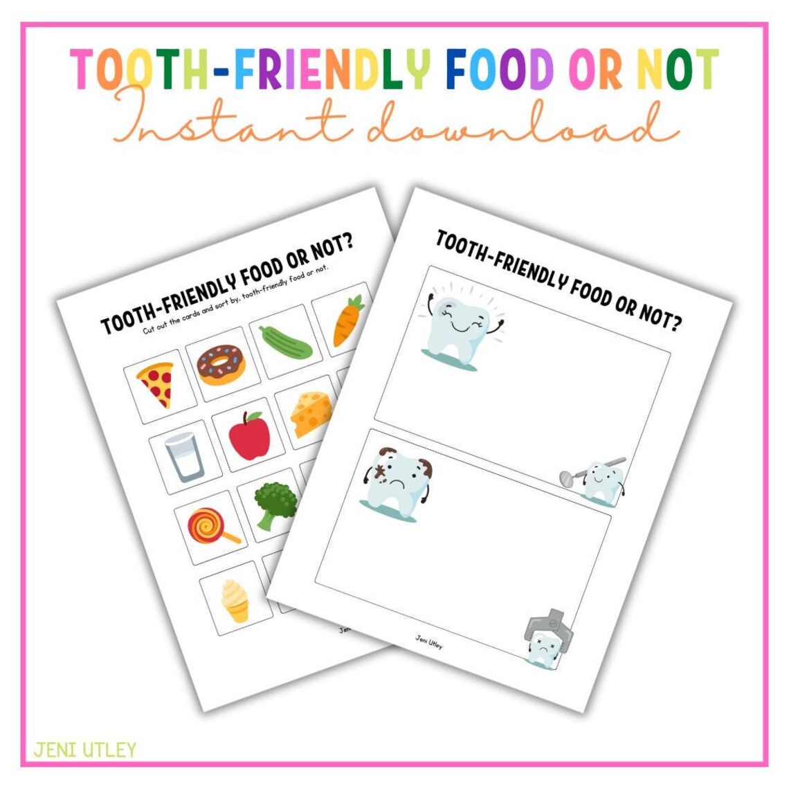 Tooth-friendly Food or Not | Preschool Activity - Etsy