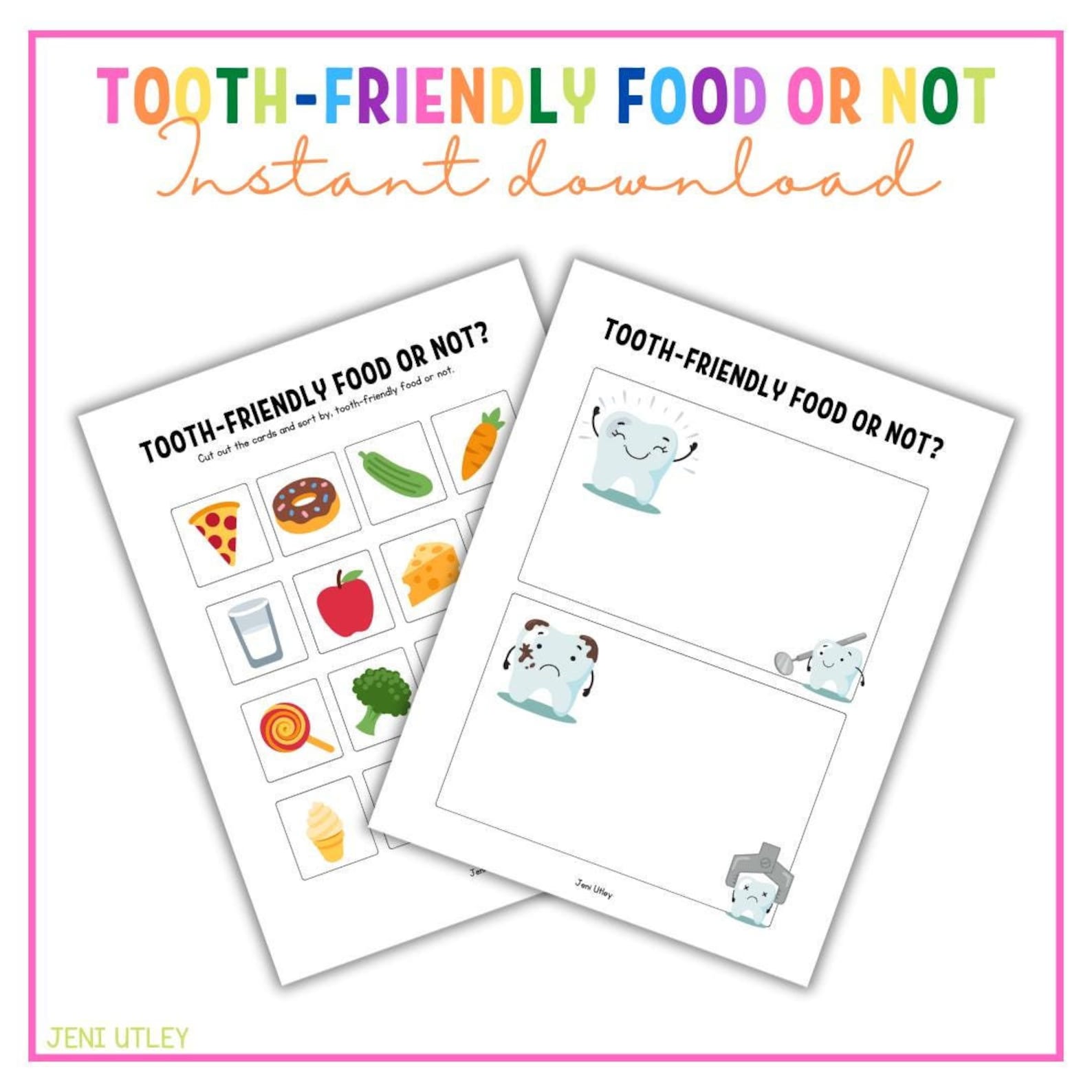 Tooth-friendly Food or Not | Preschool Activity - Etsy
