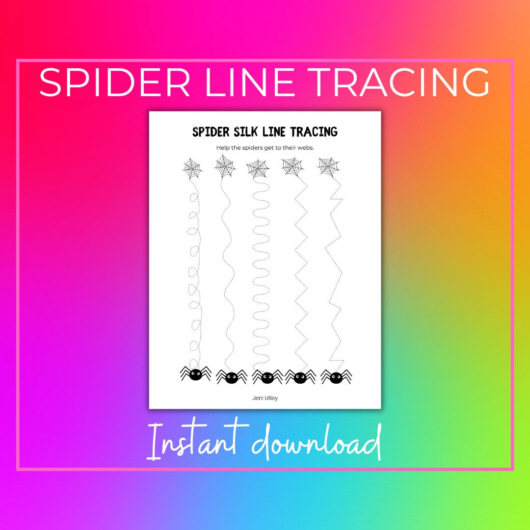 Spider Pre-writing Line Tracing | Preschool Curriculum | Preschool ...