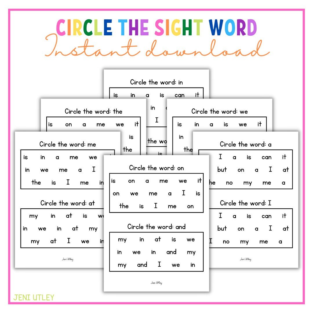 Circle the Sight Words | Find the Sight Words | Sight Words Practice ...
