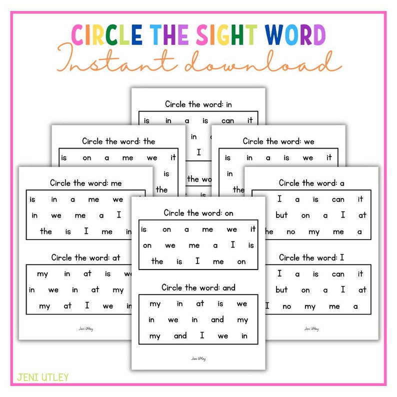 Circle the Sight Words | Find the Sight Words | Sight Words Practice ...