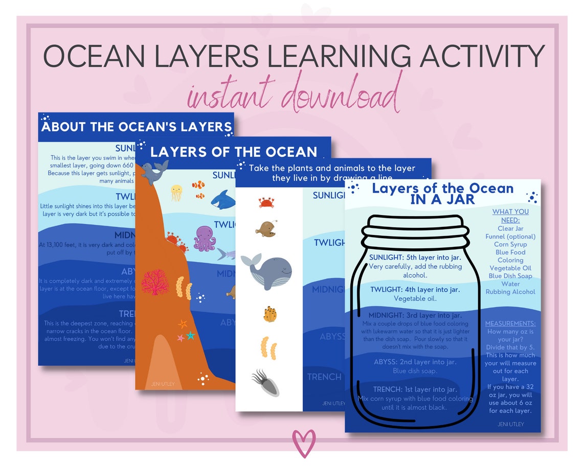 Ocean Learning Activity Bundle Ocean Sea Creatures | Etsy
