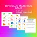 Dinosaur Matching Game Matching Game Dinosaur Game - Etsy