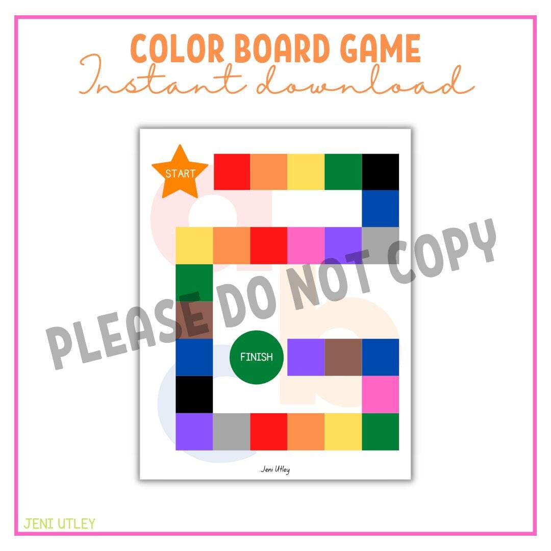 Color Board Game | Learning Colors for Preschoolers - Etsy