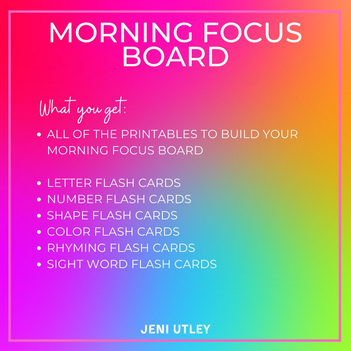 Preschool Morning Focus Board | Circle Time Flash Cards (printable) - Etsy