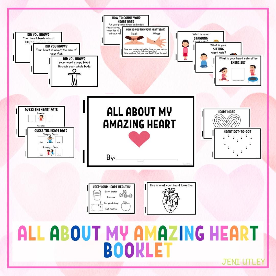 Heart Activity Booklet for Kids | Preschool Science Printable | Human ...