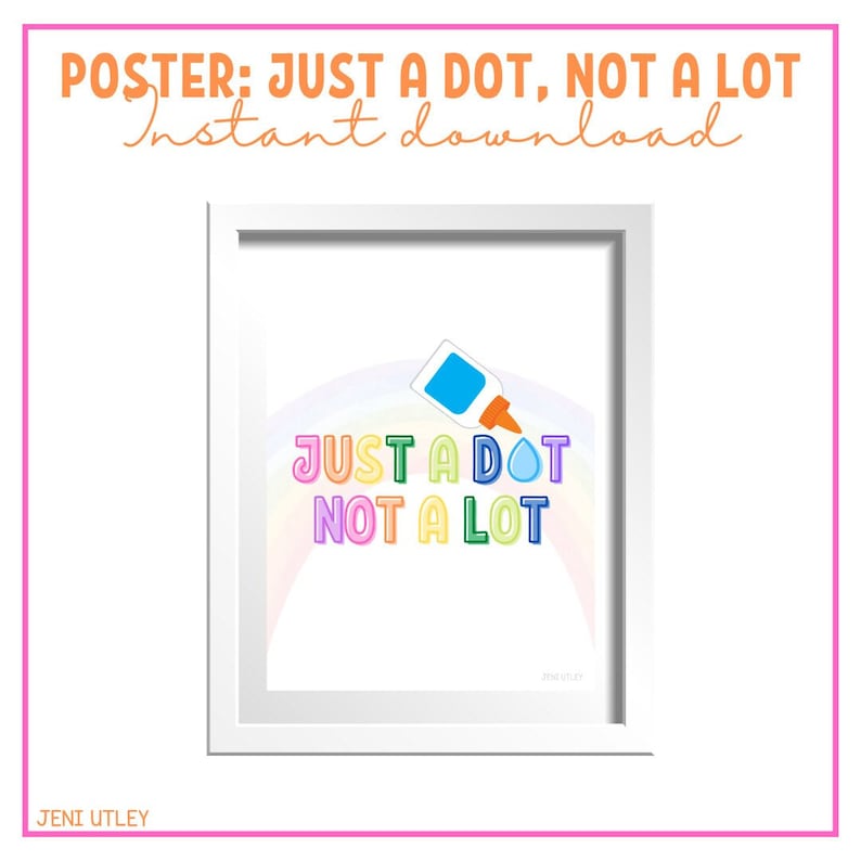 Preschool Classroom Poster Decor - Just a Dot, Not a Lot - Etsy