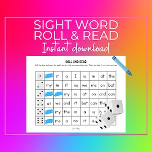 Sight Word Roll and Read Game for Preschool - Etsy