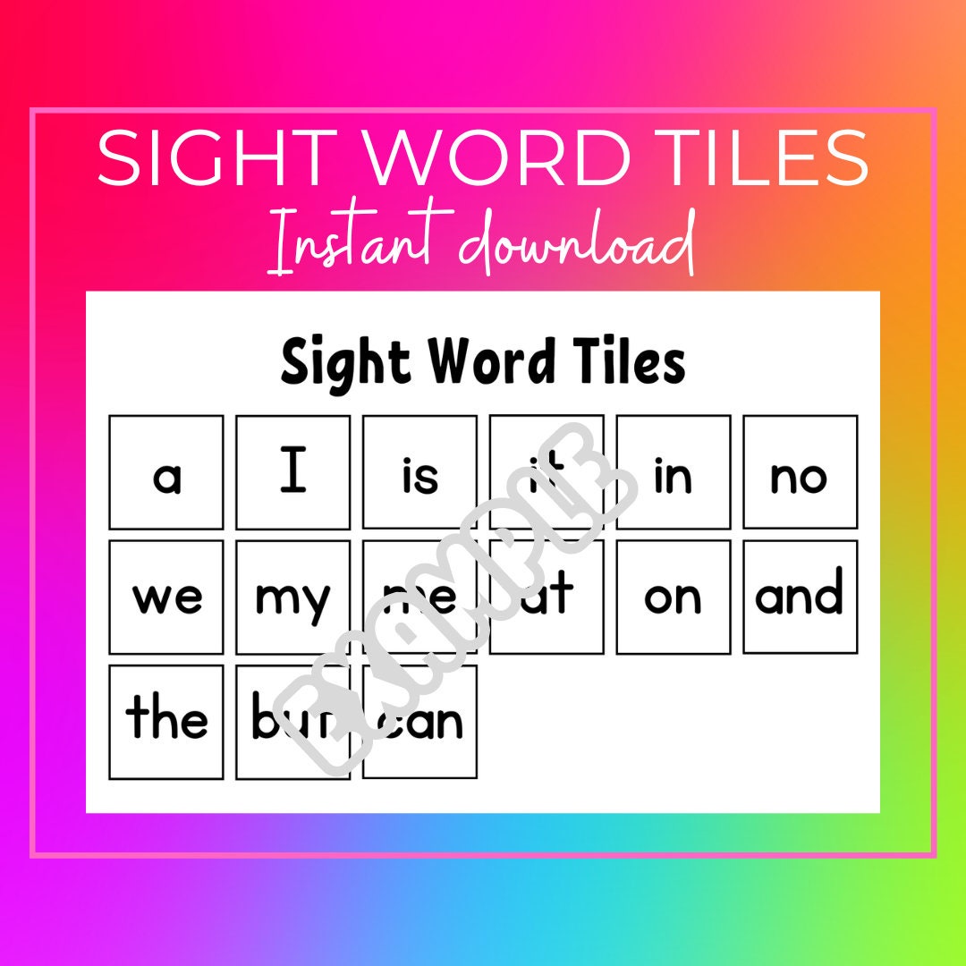 Sight Word Tiles | Activities for Preschoolers - Etsy