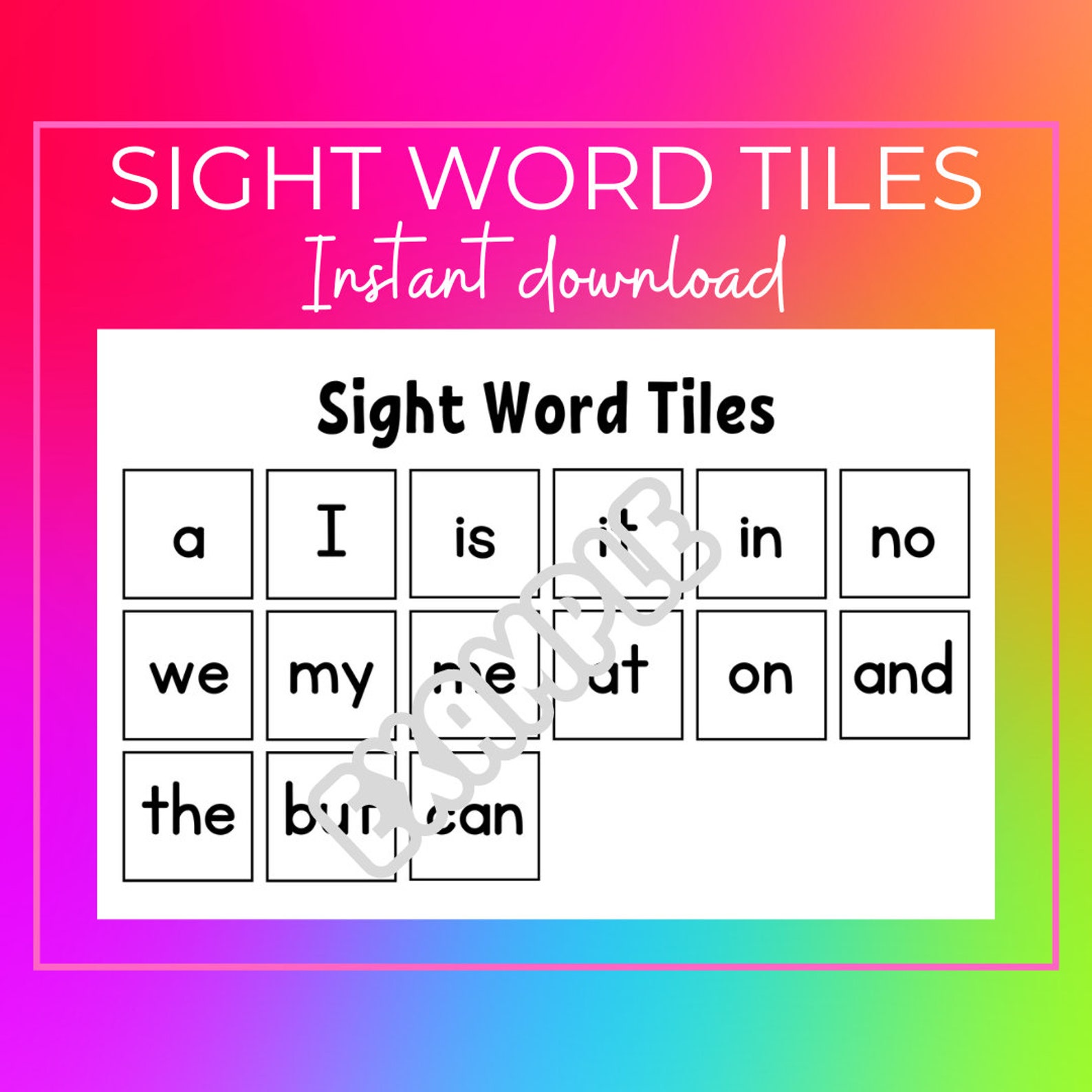 Sight Word Tiles | Activities for Preschoolers - Etsy