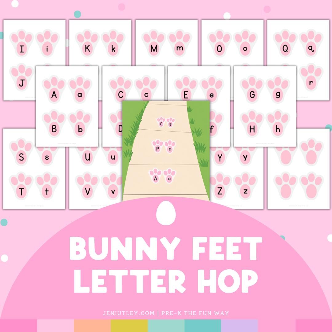 Bunny Feet Letter Hop Printable | Easter Alphabet Activity | Preschool ...