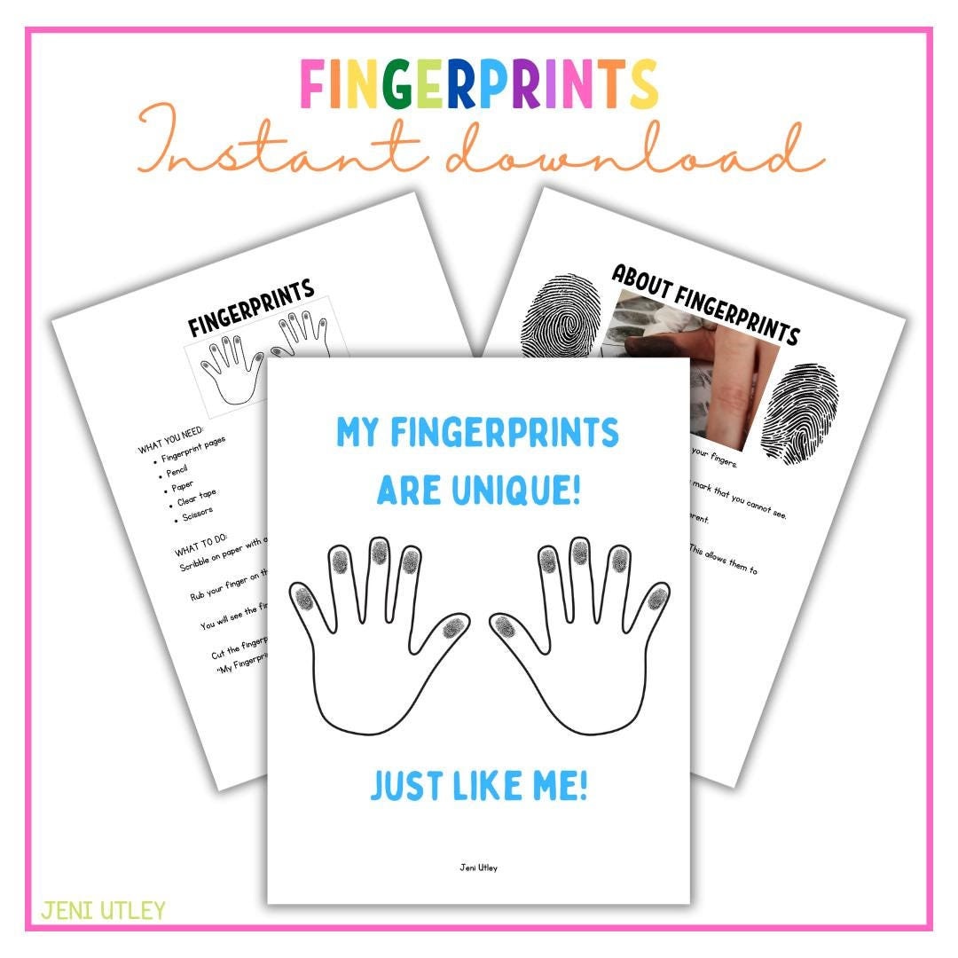Fingerprints Activity for Preschoolers - Etsy