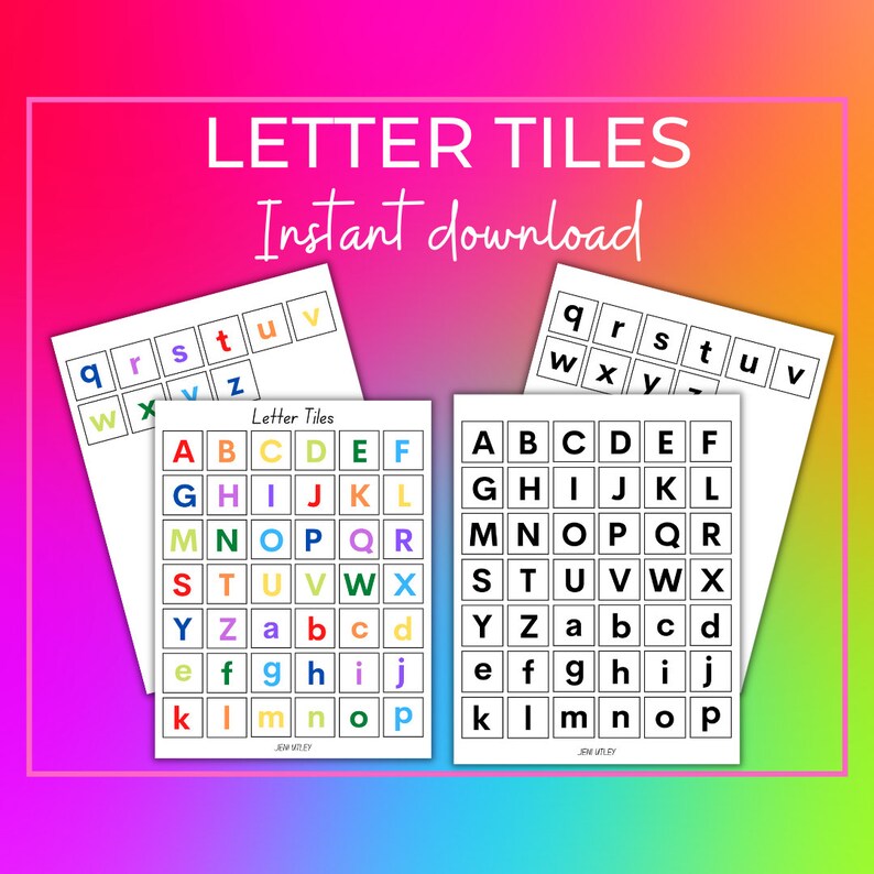 Alphabet Letter Tiles Capital Letters Lowercase Letters - Etsy