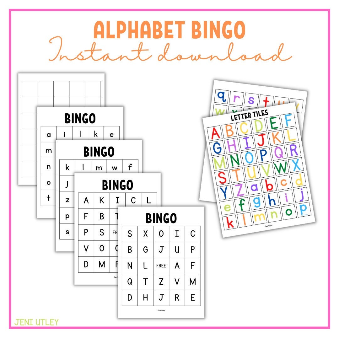 Alphabet Bingo - A Fun Way to Learn Uppercase and Lowercase Letters - Etsy