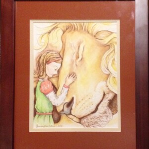 Aslan and Lucy Narnia Print - Etsy