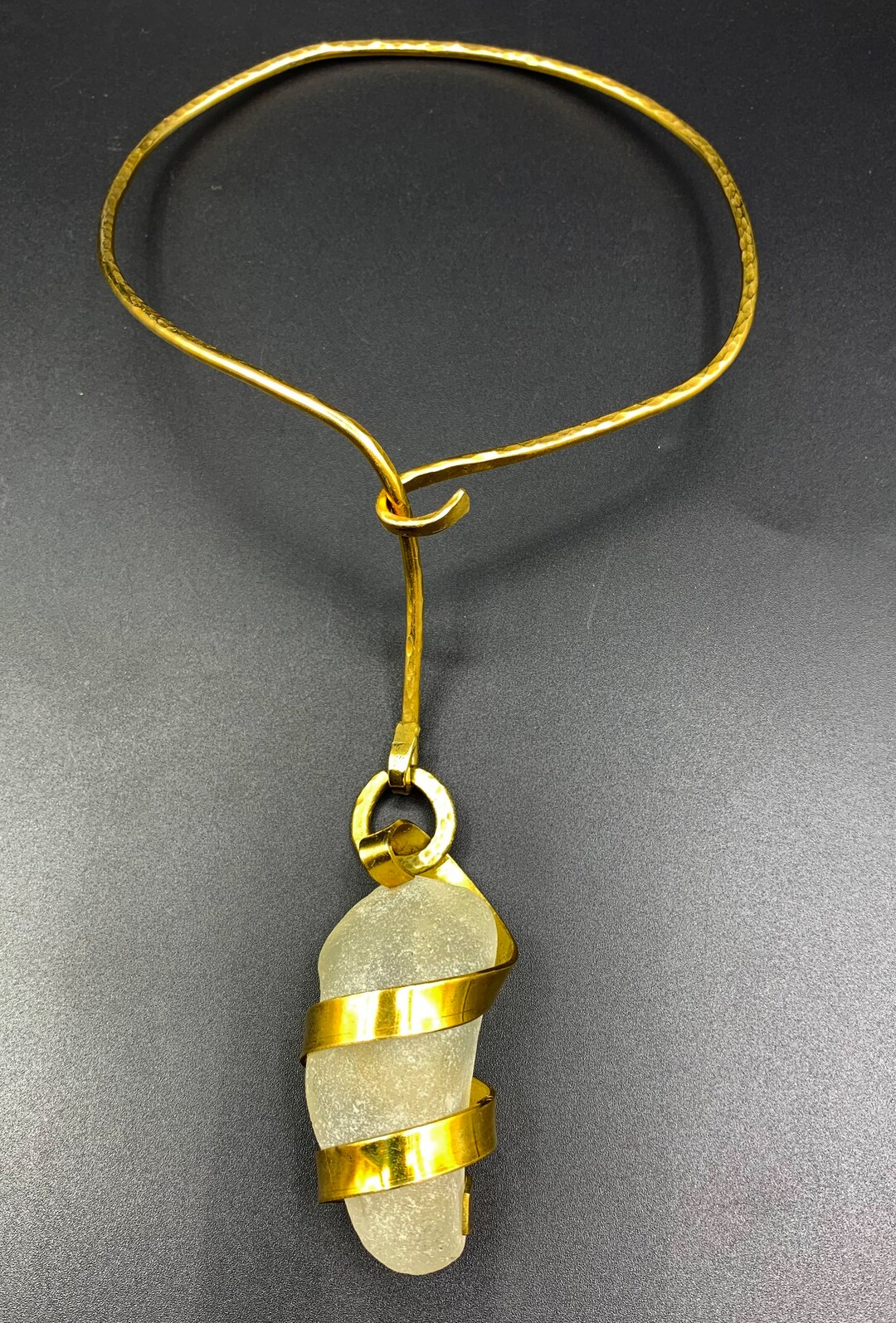 Pectoral Necklace Artist Design Jewels Dore Gold France Paris Hammered ...