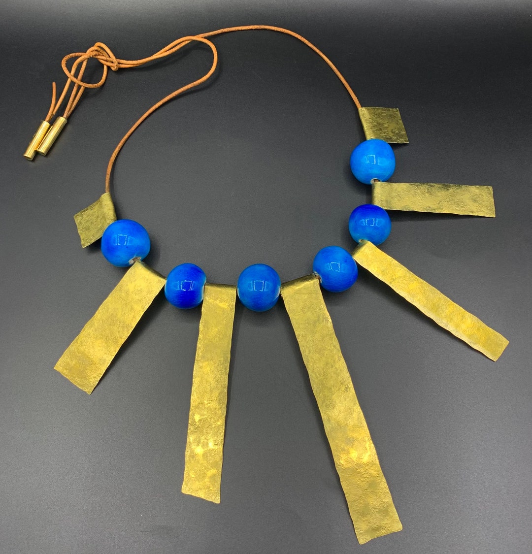 Pectoral Necklace Artist Design Jewels Dore Gold France Paris Hammered ...