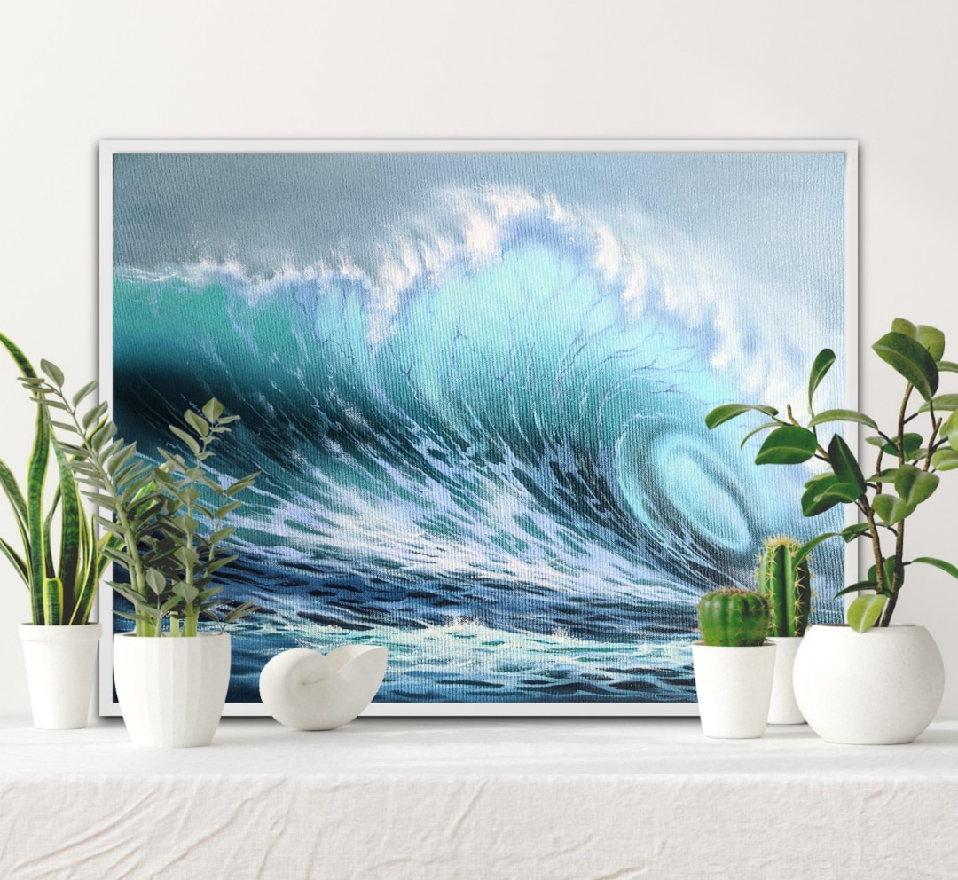 Digital Print Ocean Wave Big Wave Art Print on Paper From Original ...