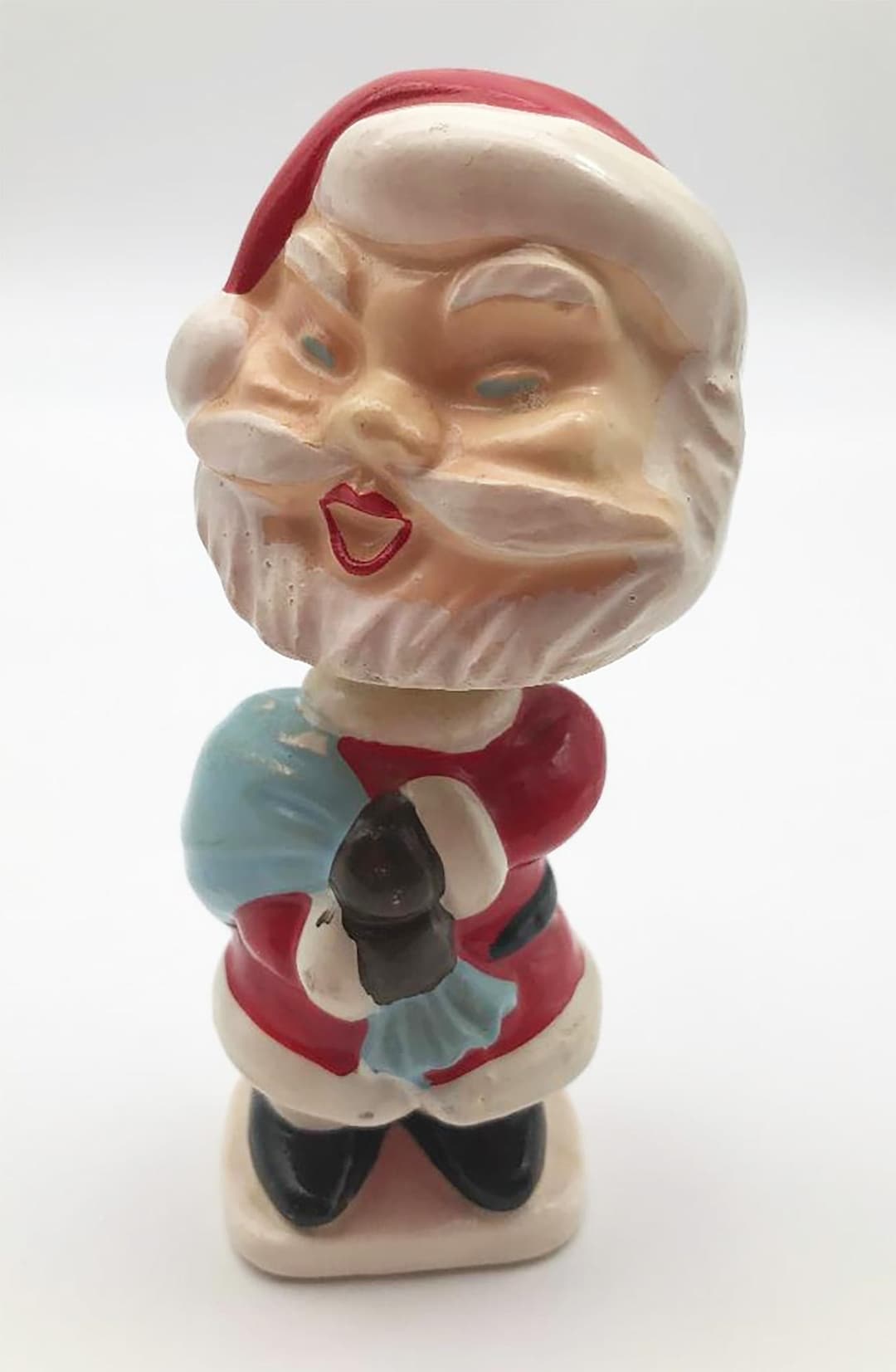 Vintage Ceramic Santa Claus Bobble Head - Etsy