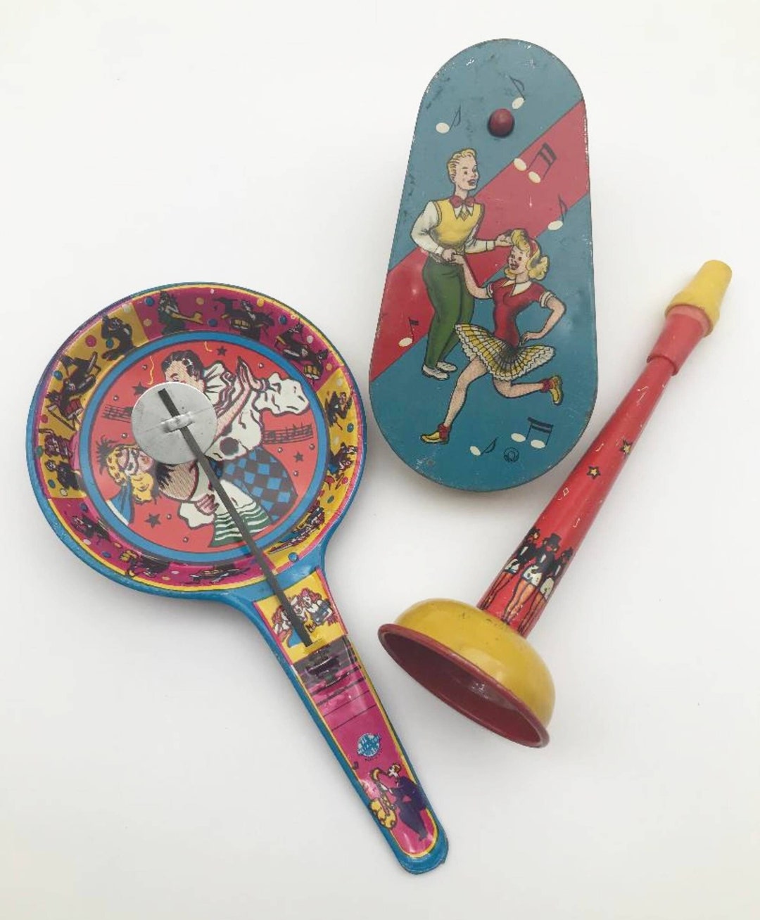 Vintage 1950's Metal Noise Makers - Etsy