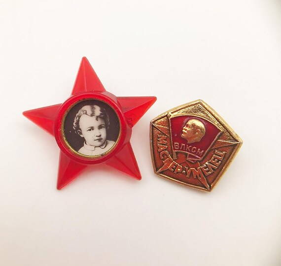 Vintage Soviet Lenin - Child Octohrist Child Badges - Gem