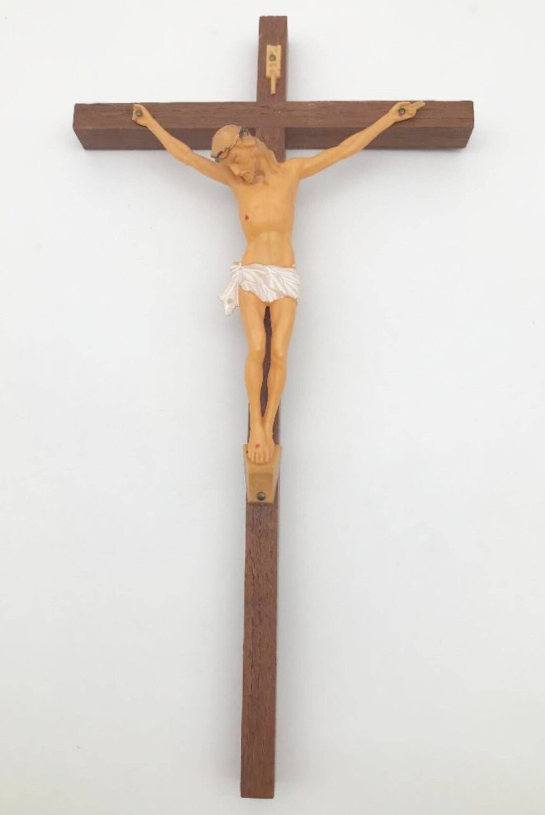 Vintage Wood and Plastic Crucifix - Etsy