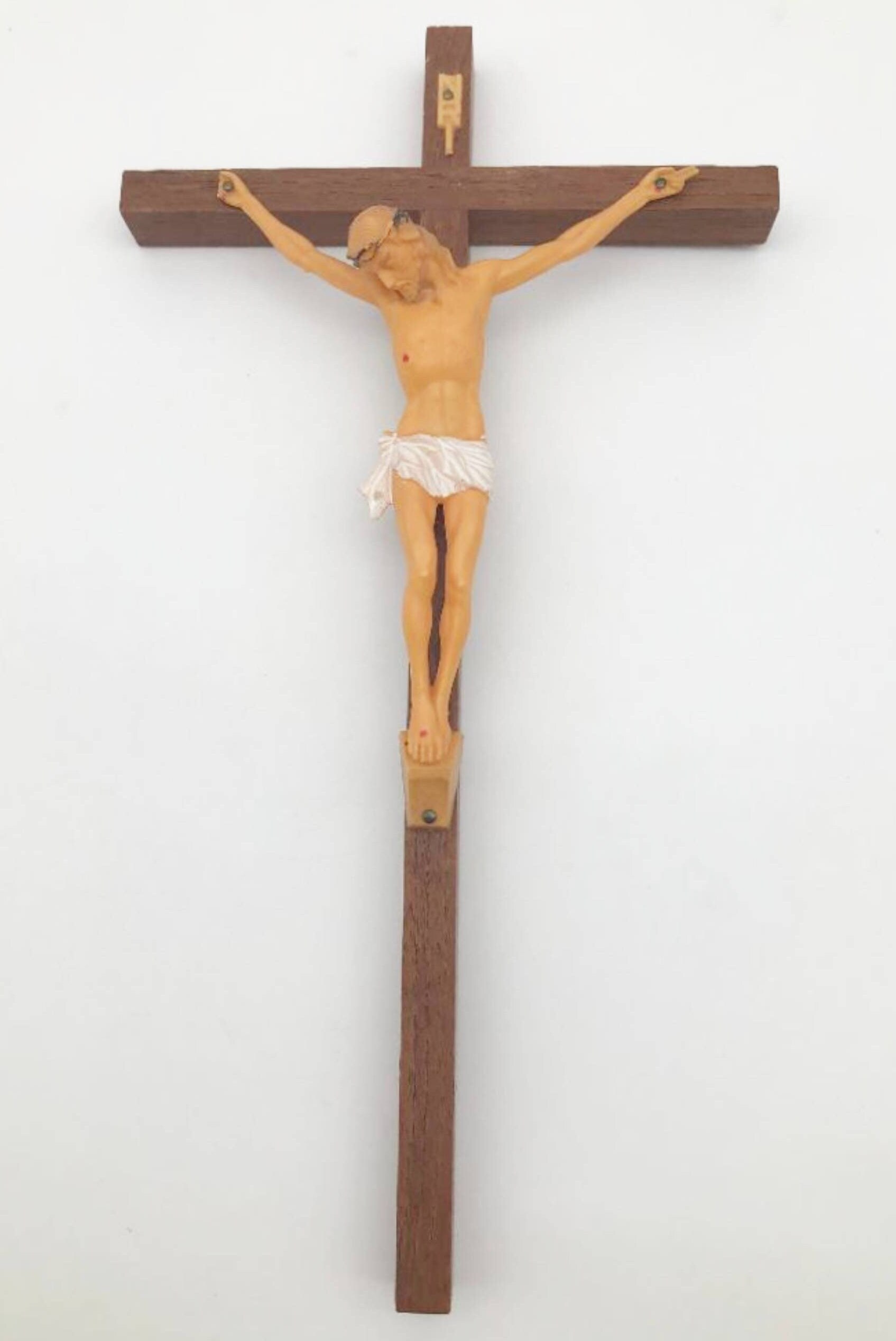 Vintage Wood and Plastic Crucifix - Etsy