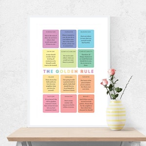 Golden Rule Poster Printables Rainbow Colorful Wall Art Instant ...