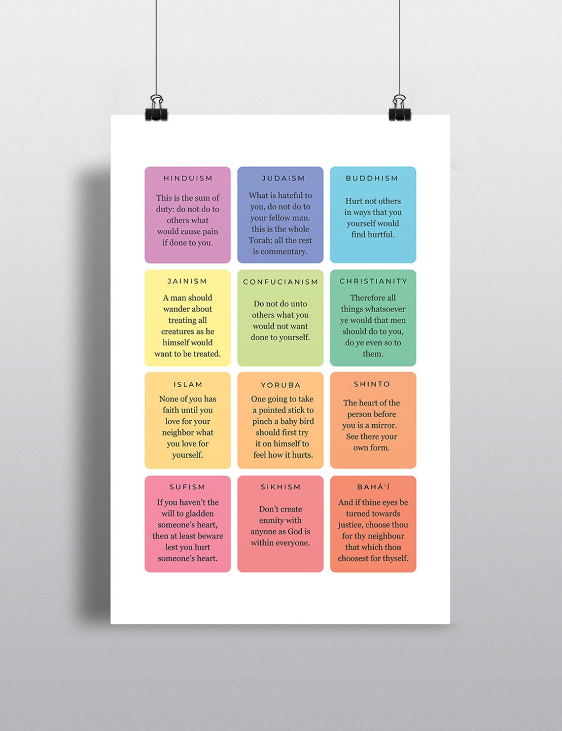 Golden Rule Poster Printables Rainbow Colorful Wall Art Instant ...