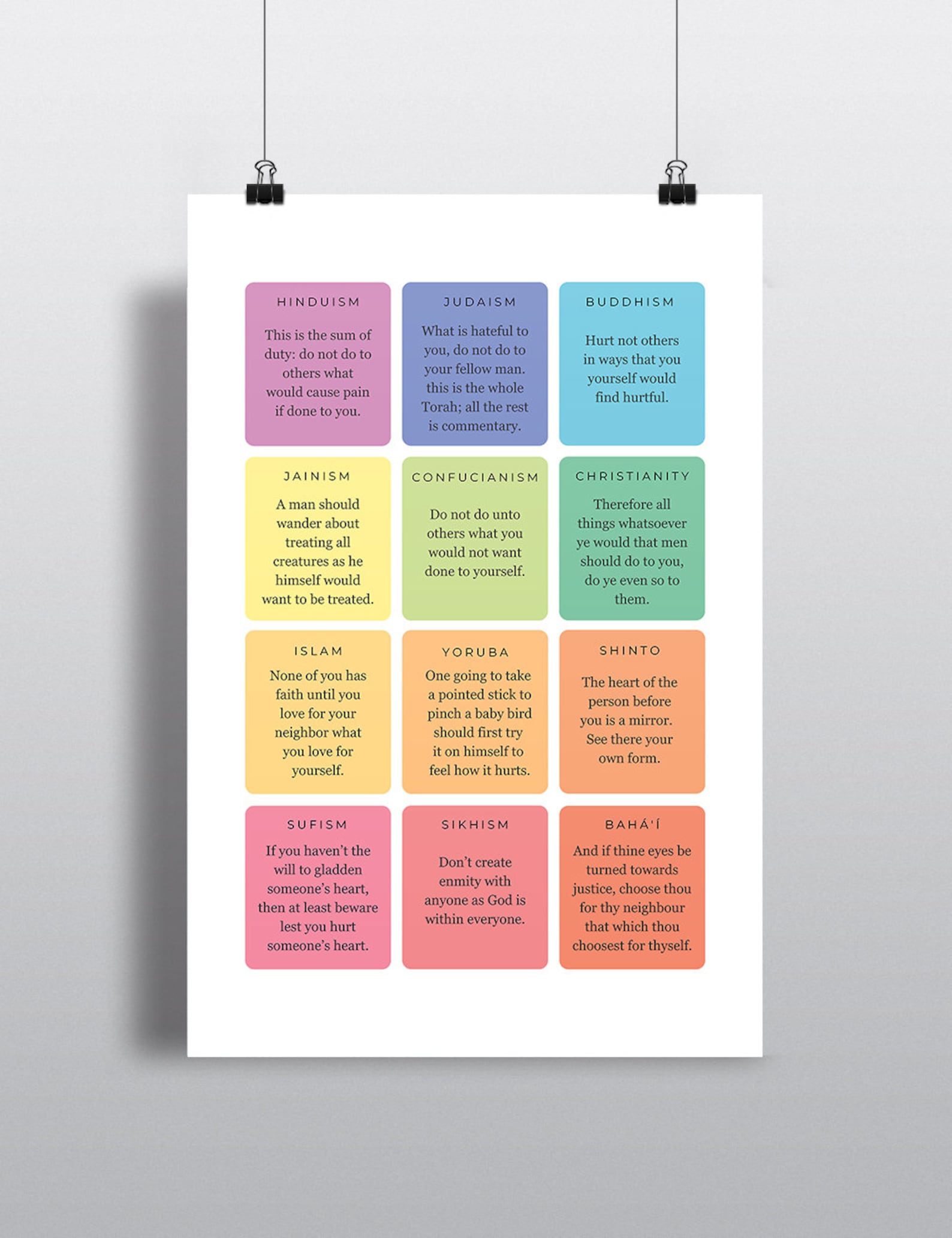 Golden Rule Poster Printables Rainbow Colorful Wall Art Instant ...