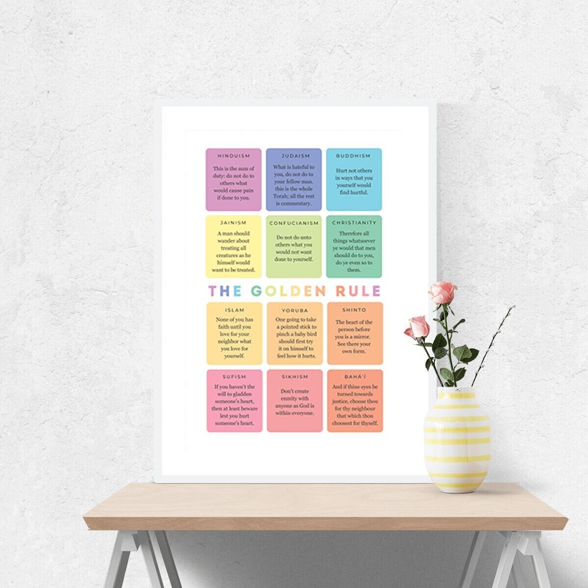 Golden Rule Poster Printables Rainbow Colorful Wall Art Instant ...