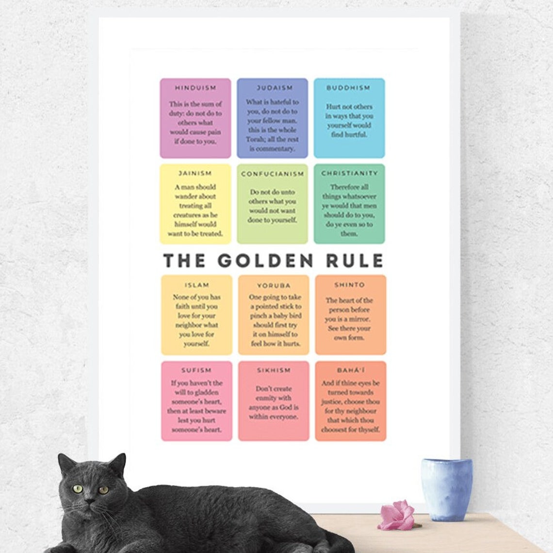 Golden Rule Poster Printables Rainbow Colorful Wall Art Instant ...