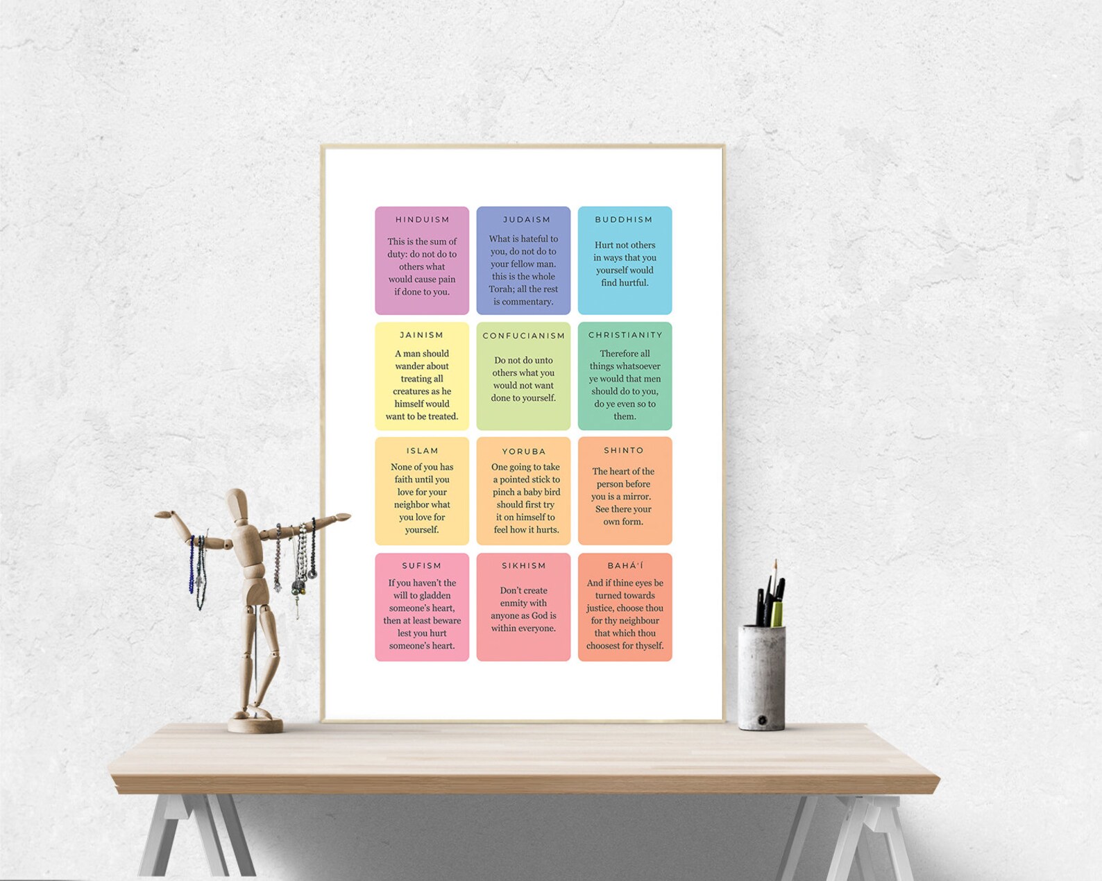 Golden Rule Poster Printables Rainbow Colorful Wall Art Instant ...