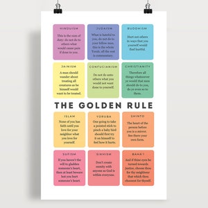 Golden Rule Poster Printables Rainbow Colorful Wall Art Instant ...