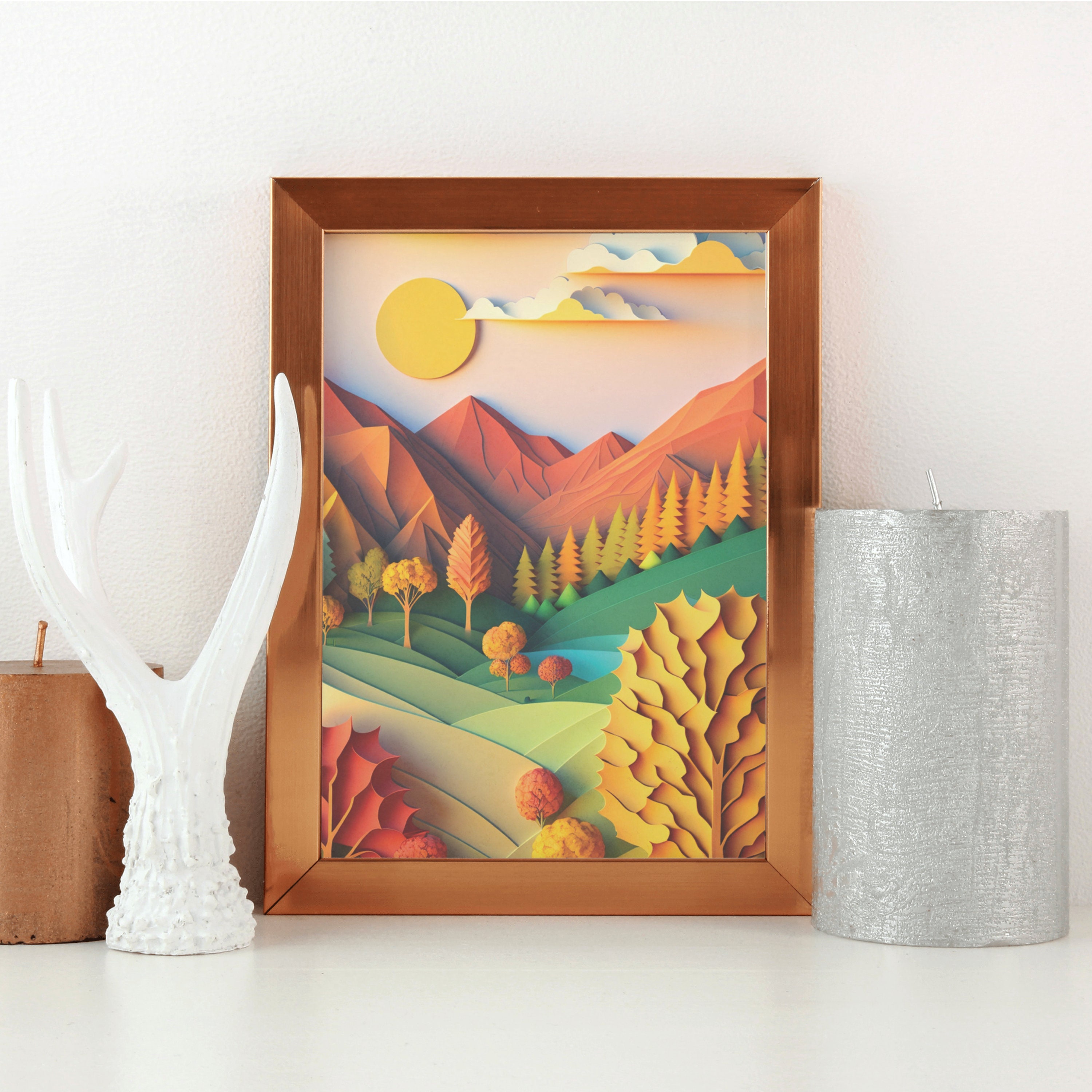 Four Seasons 3d Illustration Paper Craft Style Digital Art Instant ...