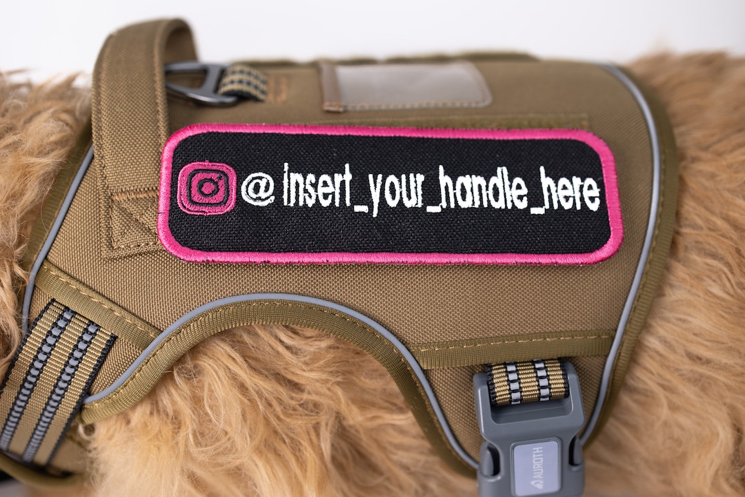 Custom Social Media Handle | Embroidered Dog Patch | Instagram ...