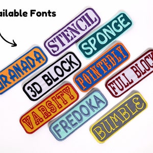 Custom Name Patch | Custom Embroidered Patch | 2"x6" Rectangle | Hook and Loop or Iron-on ...