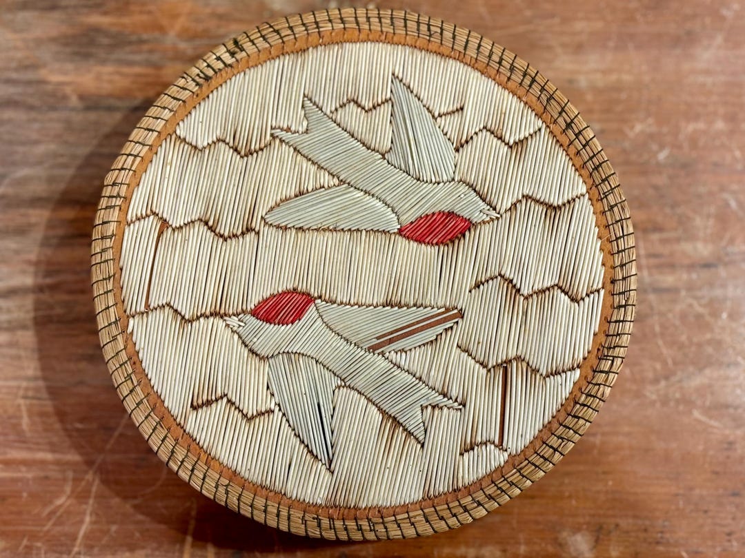 Vintage Handmade Mi'kmaq Quill and Birch Bark Box With Swallow Birds - Etsy