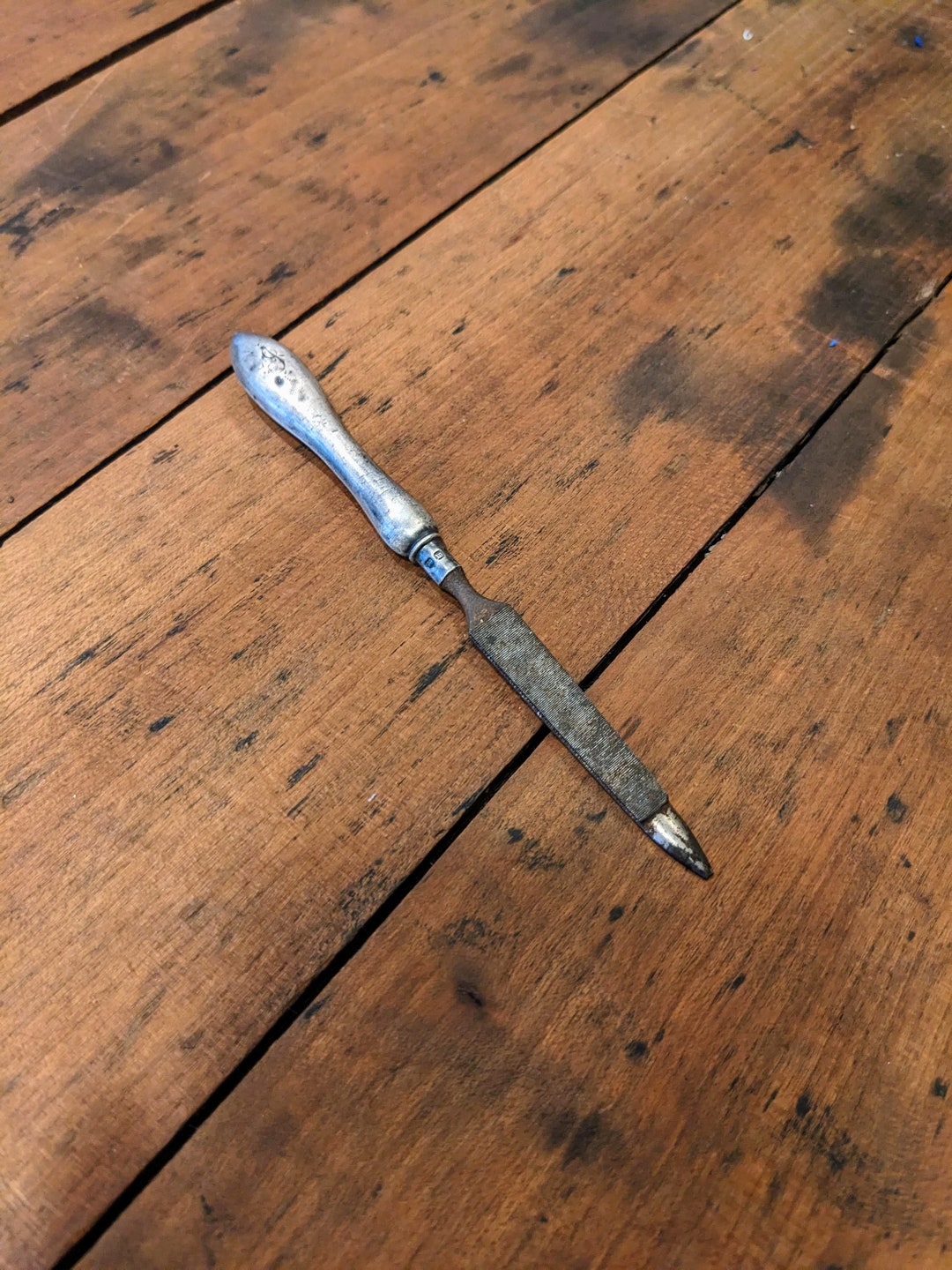 Antique Nail File With Sterling Silver Handle C.1896 Nail Care Manicure ...