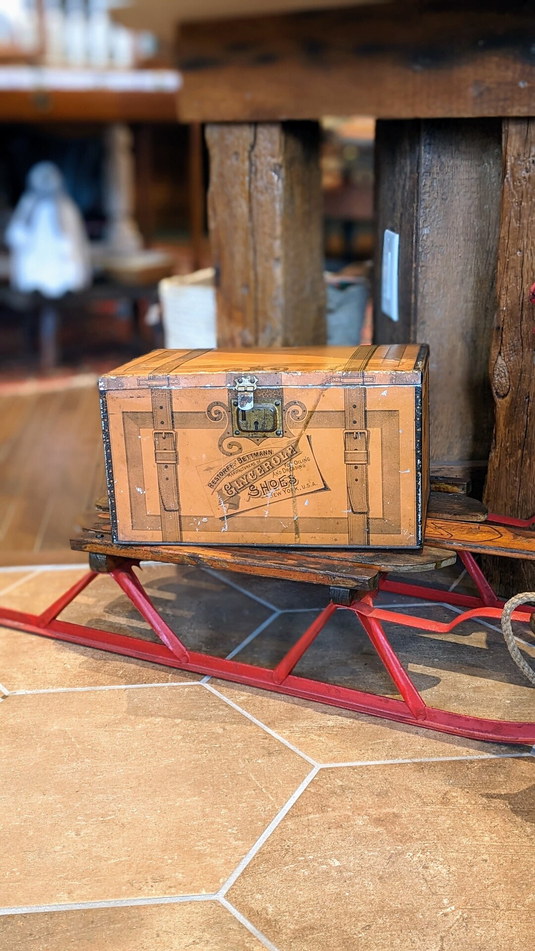 Antique 1890's Restorff and Bettmann Tin Box, Trunk Tin, Collectable ...