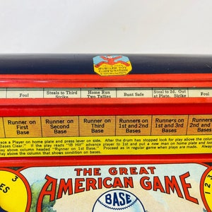 Vintage Hustler Toy - the Great American Game Tin Litho Baseball Game ...