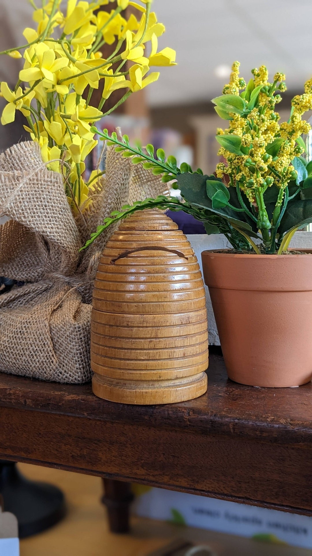 Vintage Treenware Beehive Coin Bank 4 Inches, Wood Coin Bank, Bee Decor ...