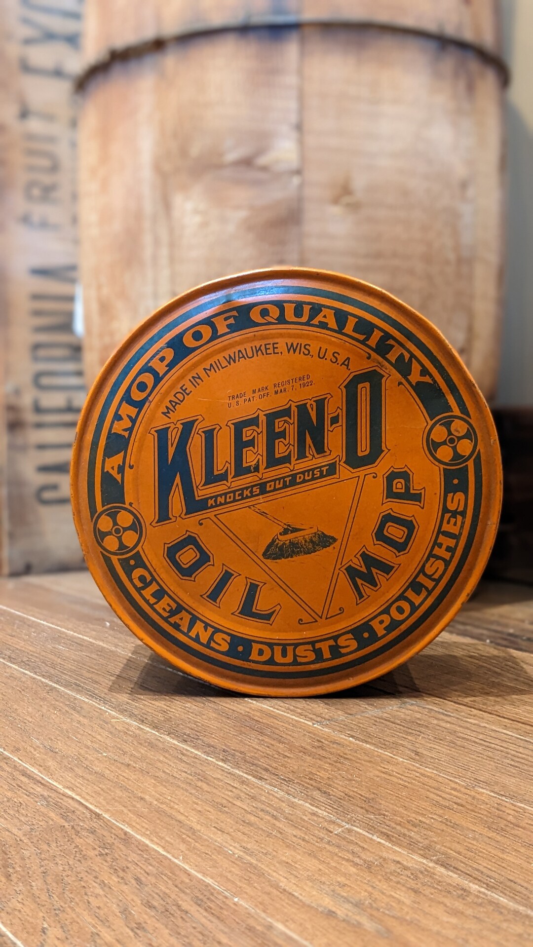 Rare C.1920's Kleen-o Oil Mop Tin, Antique, Collectable, Advertising ...